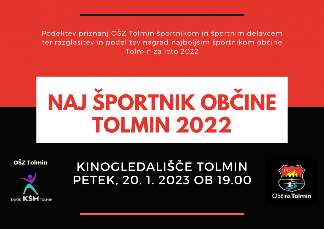 Zavod KŠM Tolmin | NAJ ŠPORTNIK OBČINE TOLMIN 2022